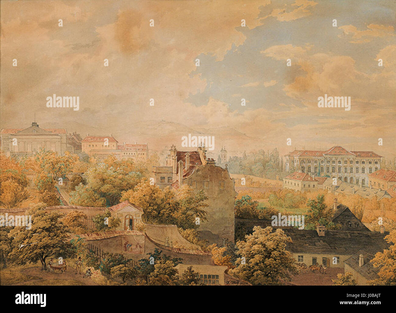 Franz Wolf's painting, 'View of the Liechtenstein Palais in Vienna ...