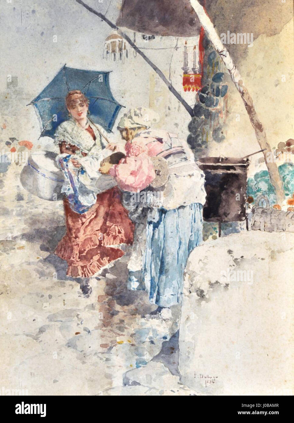 The painting depicts a scene of Neapolitan life, showcasing the ...