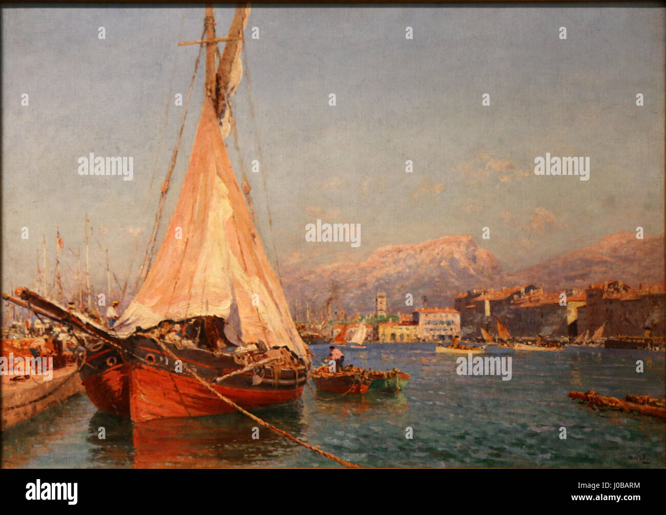 François Nardi’s ‘Tartane rouge’ portrays a vibrant scene of a red ...