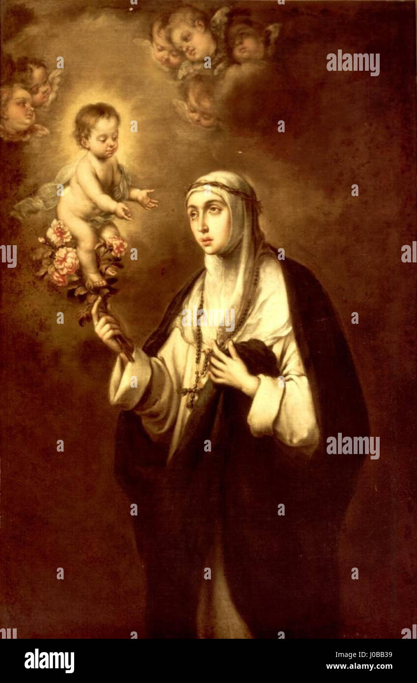 This painting of Santa Rosa de Lima by Bartolomé Esteban Murillo ...