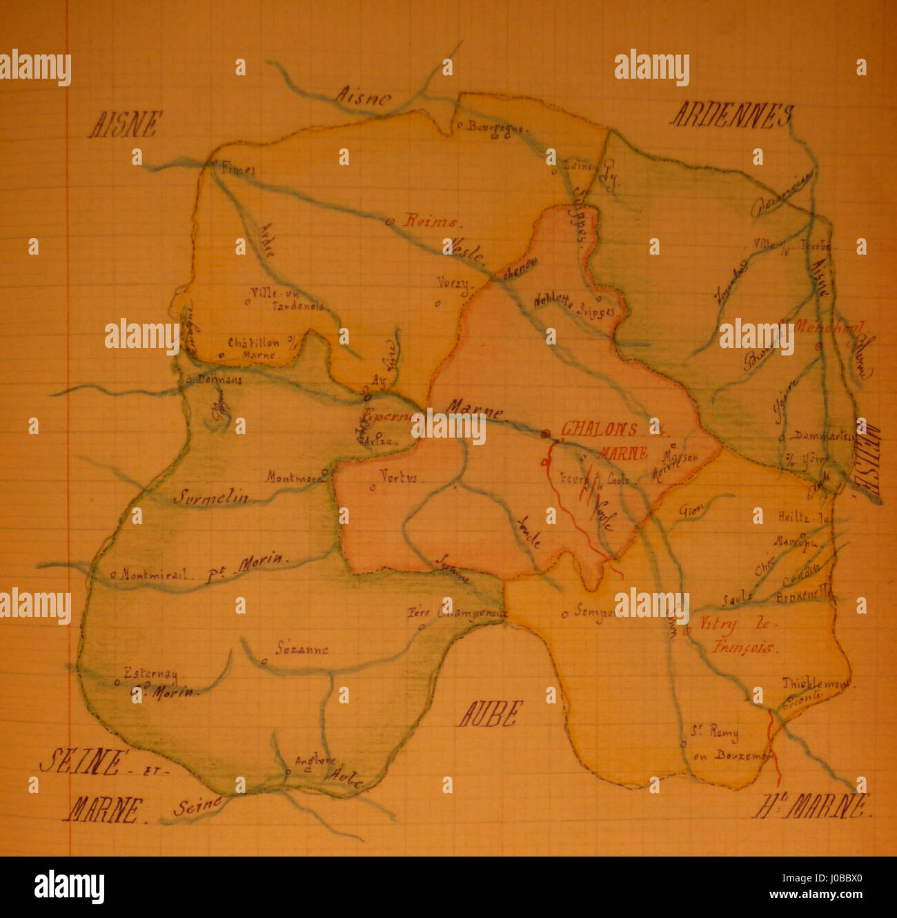 'Carte de la Marne' is a historical map from 1907, likely referring to ...