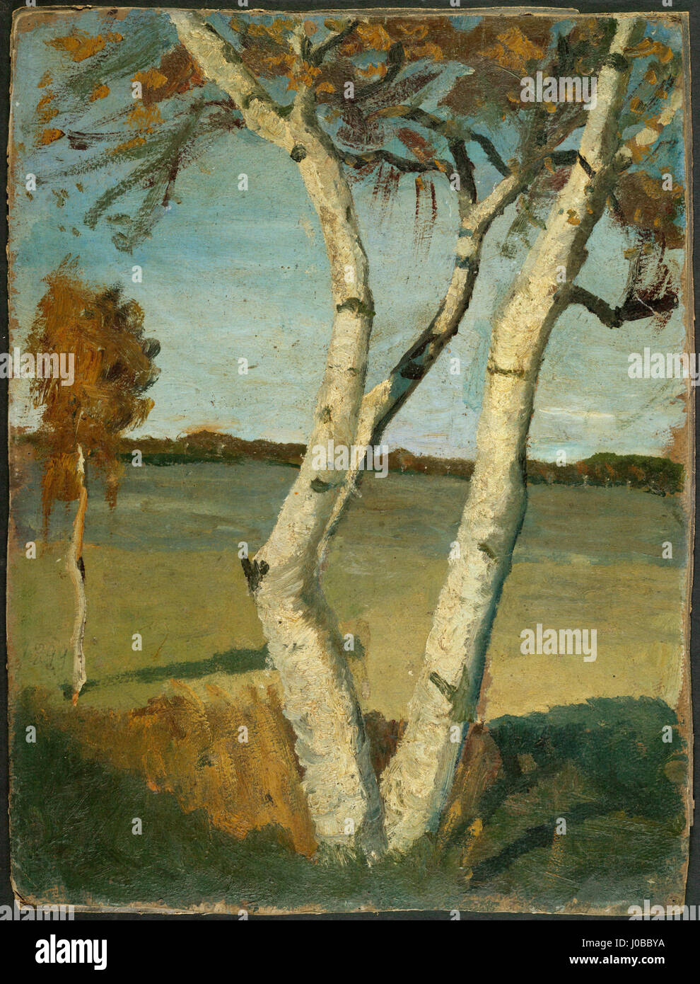 Paula Modersohn-Becker's 1899 painting 'Zweistämmige Birke vor ...