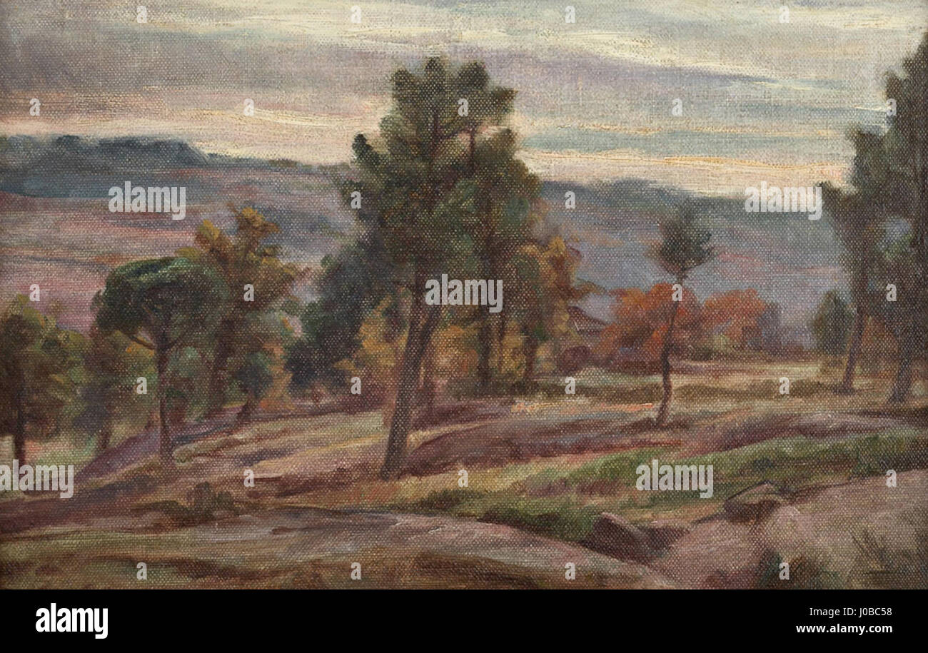 José de Almeida e Silva’s 'Paisagem' is a tranquil landscape painting ...