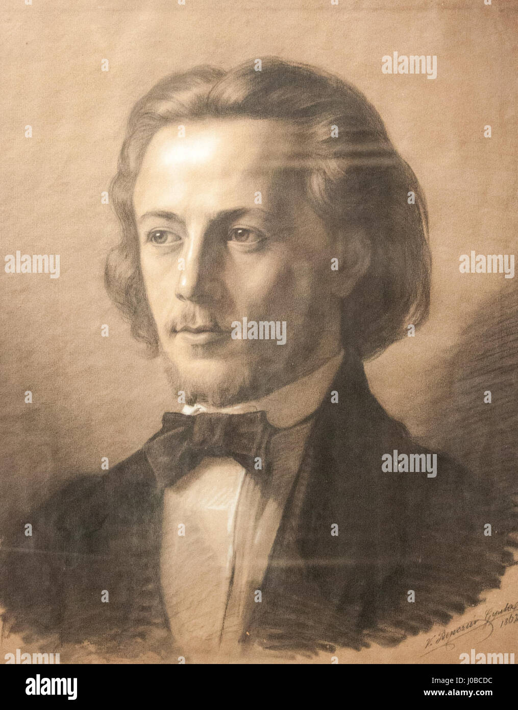 Gyula Benczér's self-portrait is a detailed drawing showcasing the ...