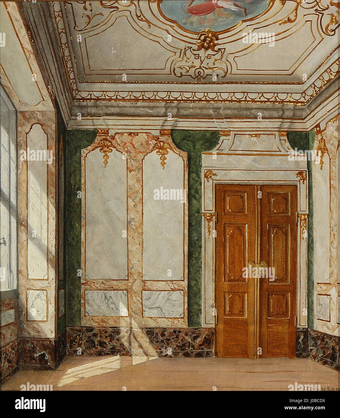 Josef Theodor Hansen's 'Rokokointeriør fra et slot' (Rococo Interior ...
