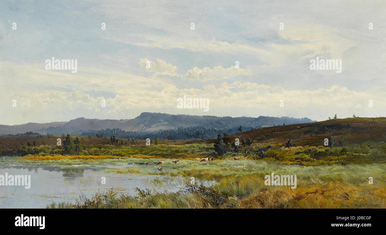 'Alfred de Bréanski's 'A view of Fleet Moor, Surrey' (1876) captures ...