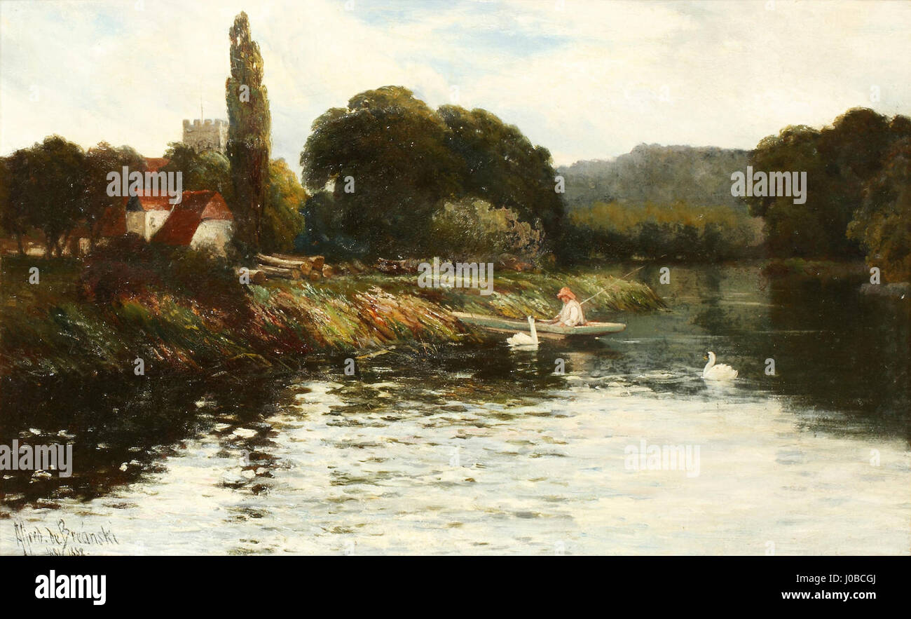 Alfred de Brąński's painting *Goring Church on Thames* (1880s) portrays ...