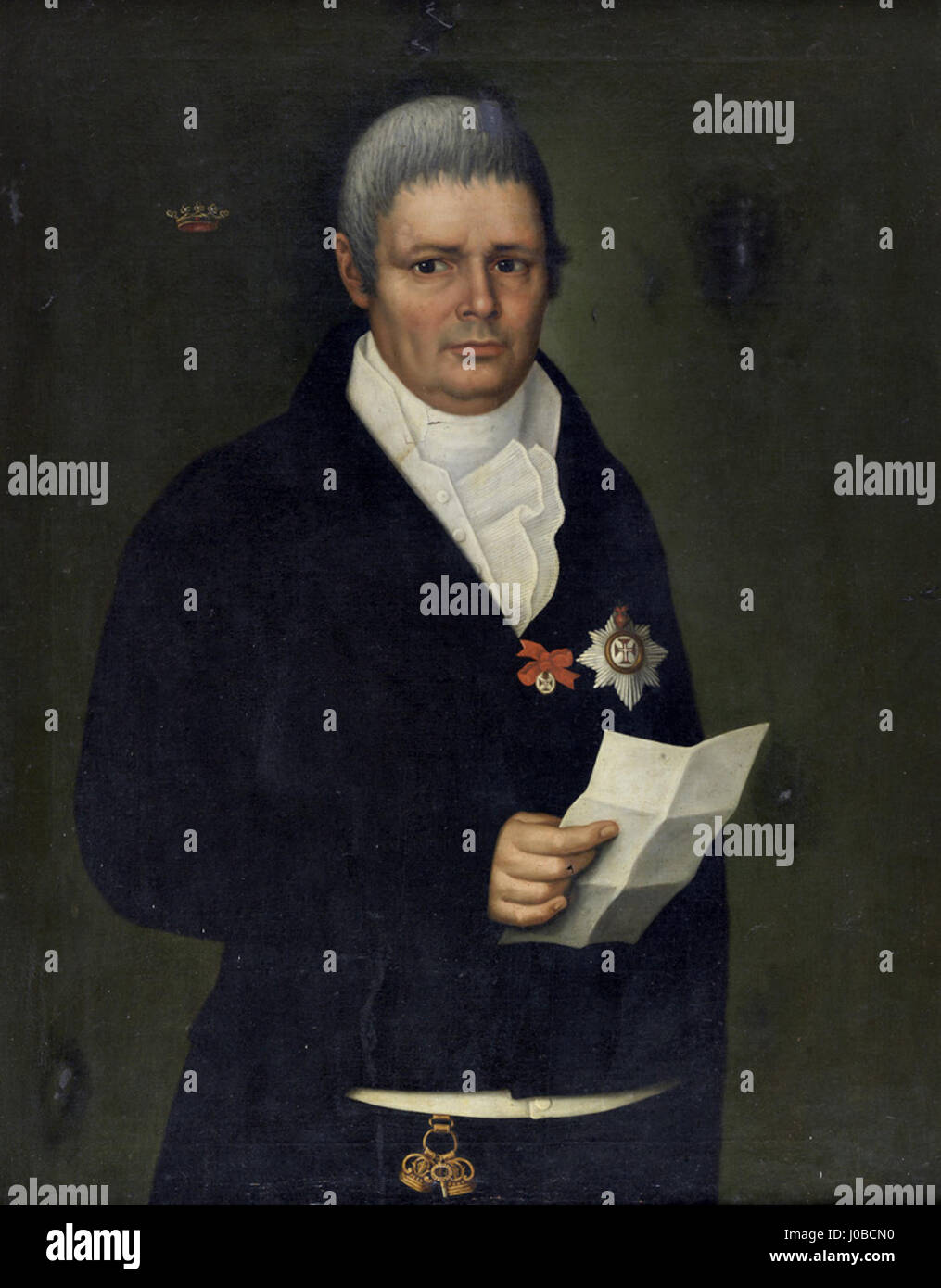 This 19th-century European portrait depicts a Portuguese nobleman ...