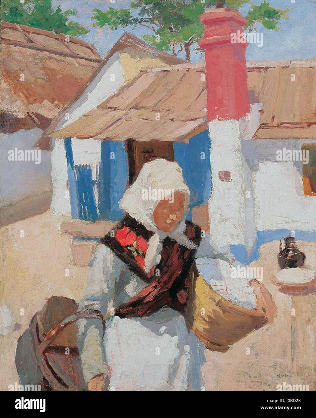 'Kosarat vivo parasztl ny' (1904) by Fényes Adolf depicts a rural ...