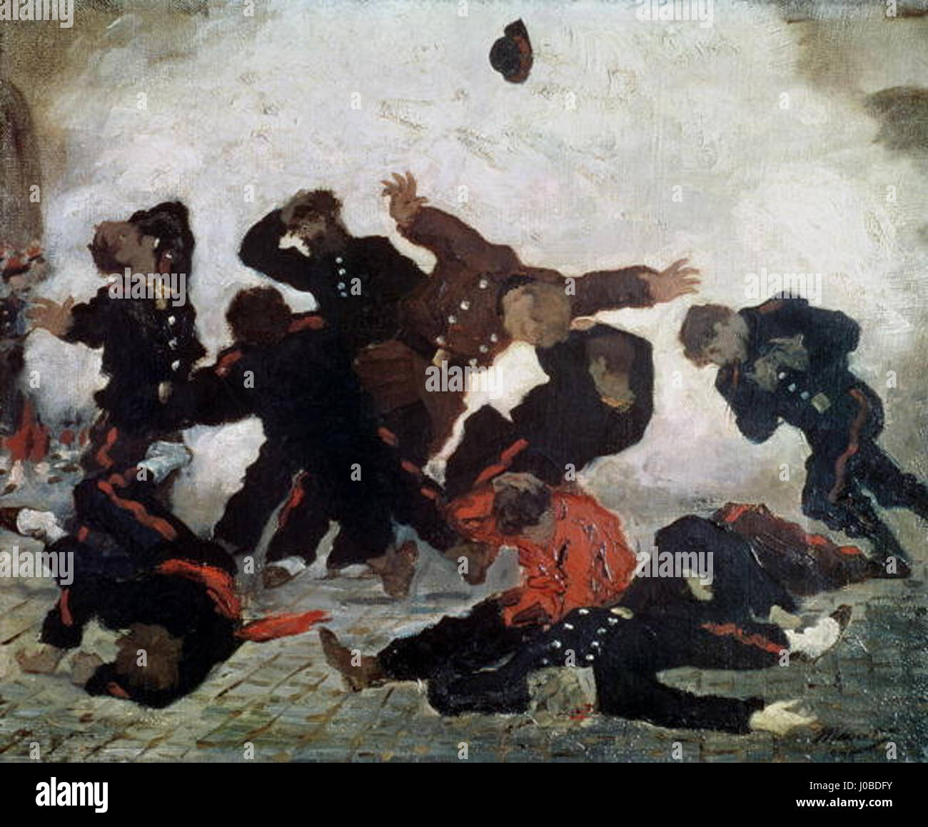 'The Execution,' attributed to Édouard Manet, is a dramatic depiction ...