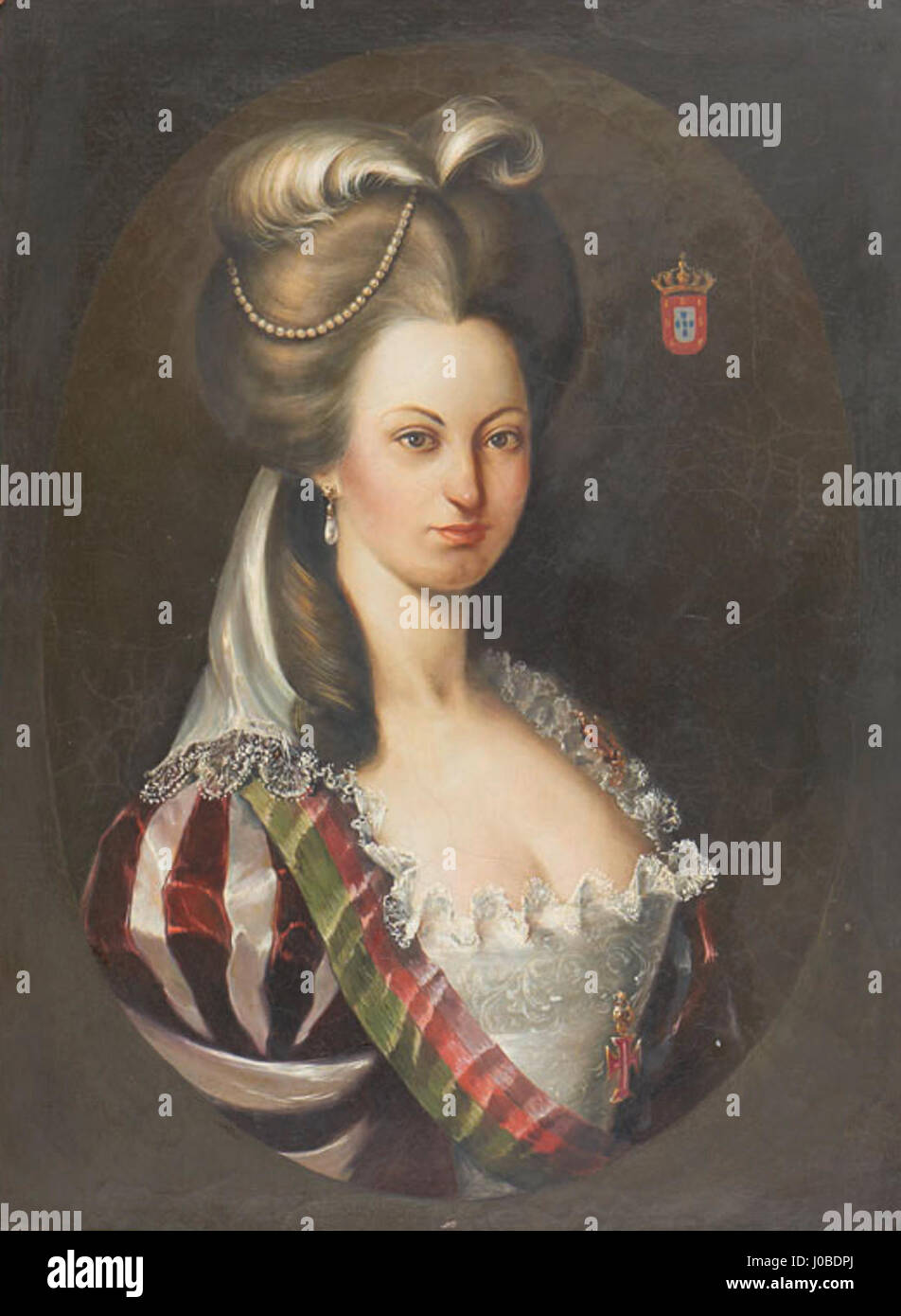 This 19th-century Portuguese painting depicts Queen Maria I of Portugal ...