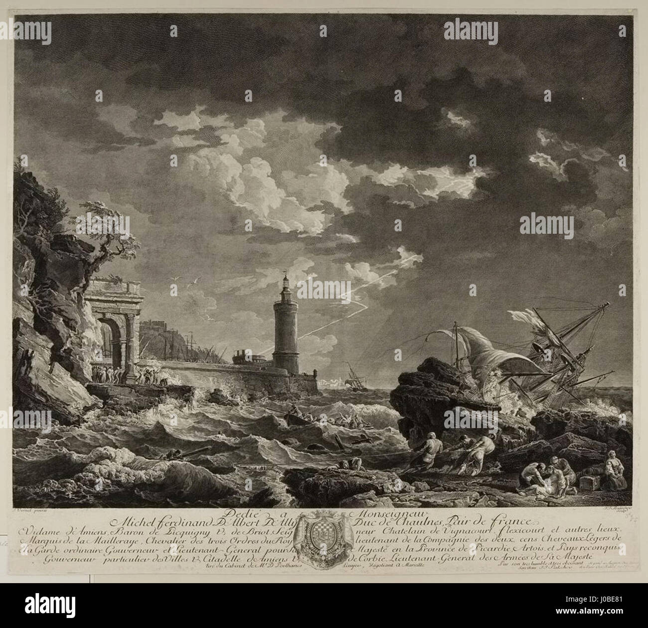 This painting by Balechou-Vernet depicts a dramatic storm scene ...