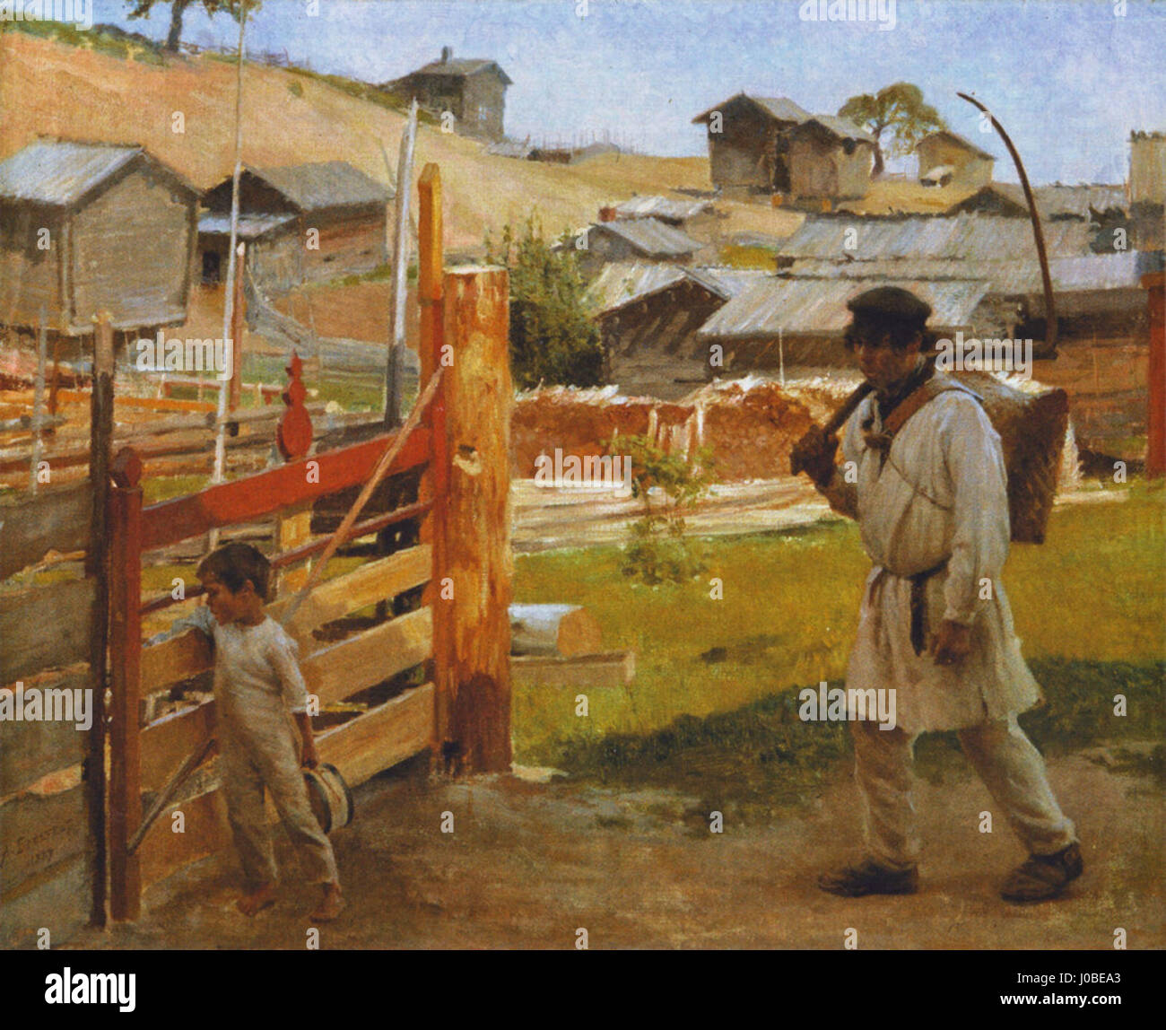 Albert Edelfelt's painting 'Veräjöllä' (From the village of Portaa ...