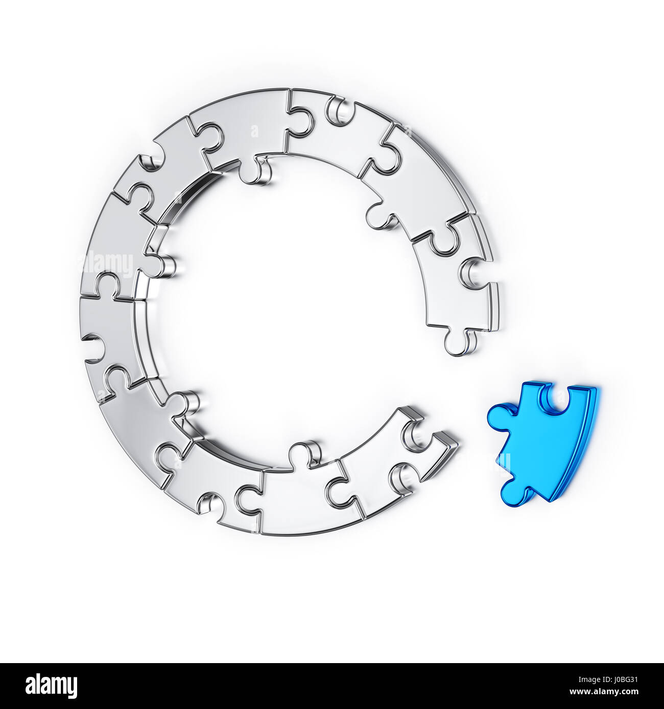 Puzzle jigsaw ring business concept. Isolated on white background 3d ...