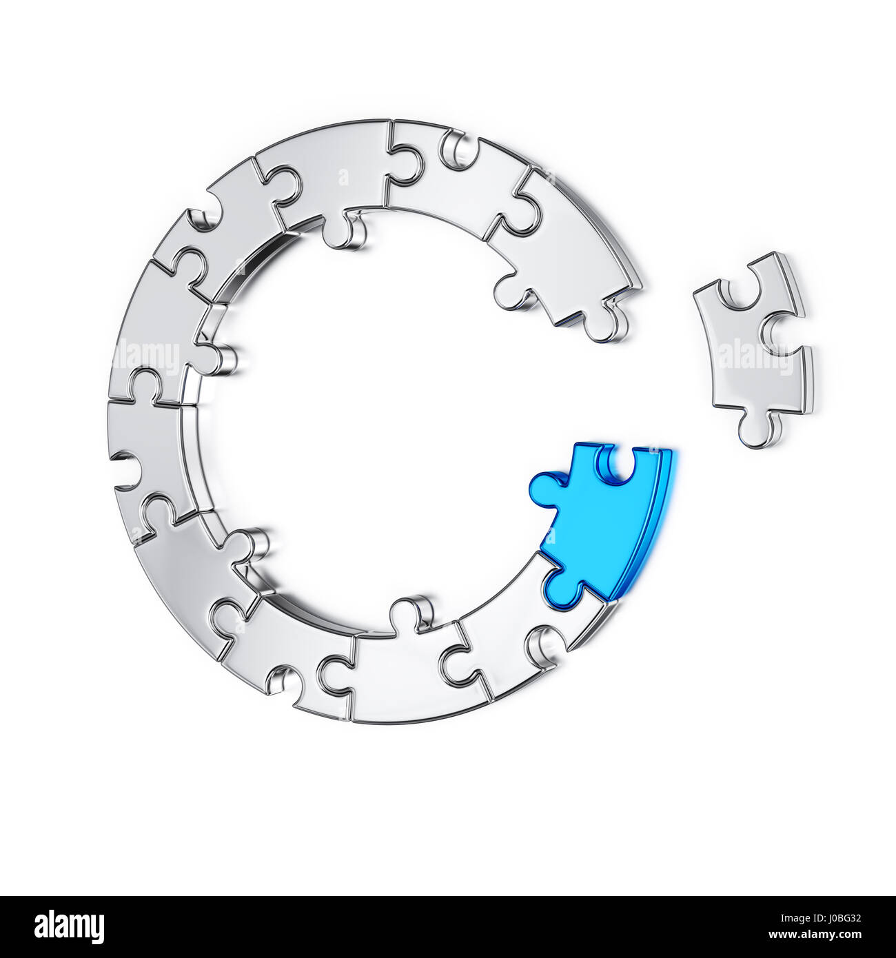 Puzzle jigsaw ring business concept. Isolated on white background 3d ...