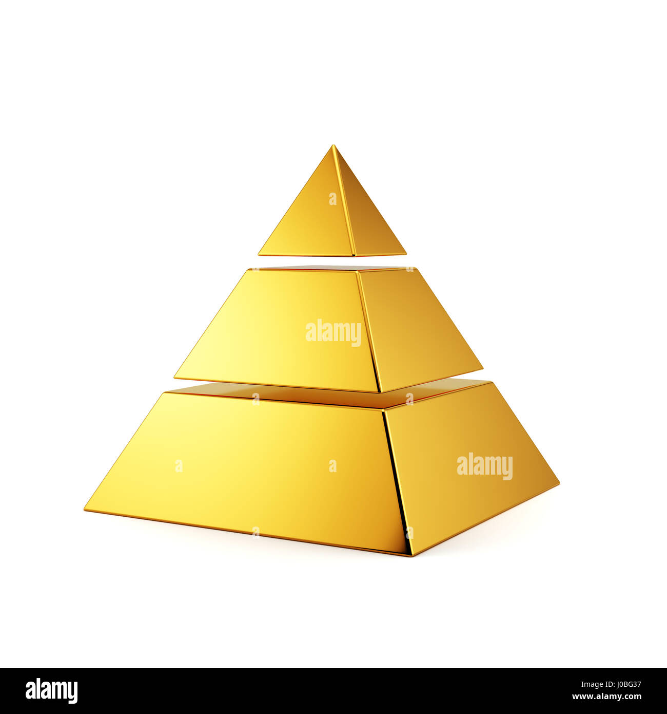 3d render of golden pyramid on white background Stock Photo - Alamy