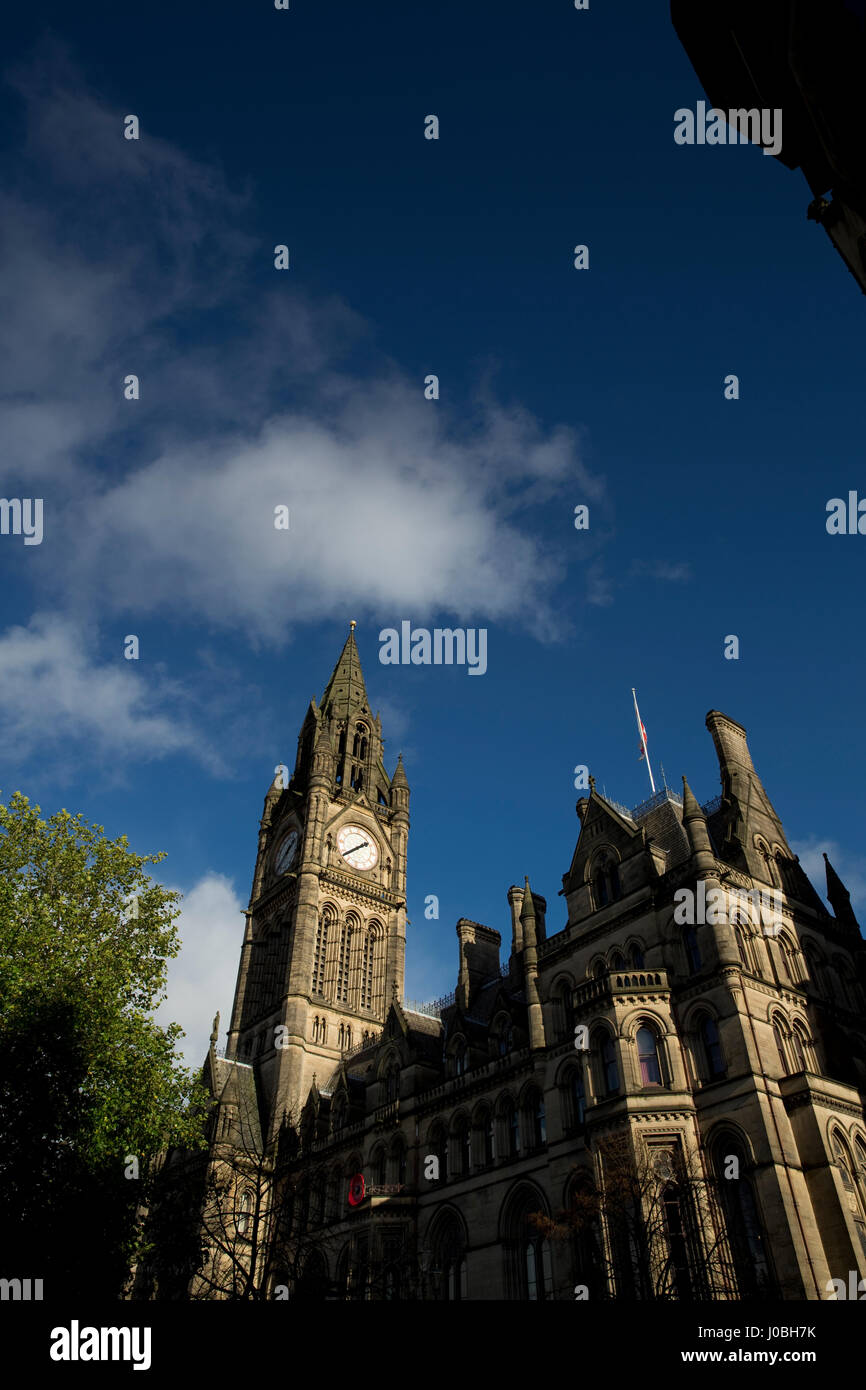 Victorian neo gothic clock tower manchester town hall st peters hi-res ...