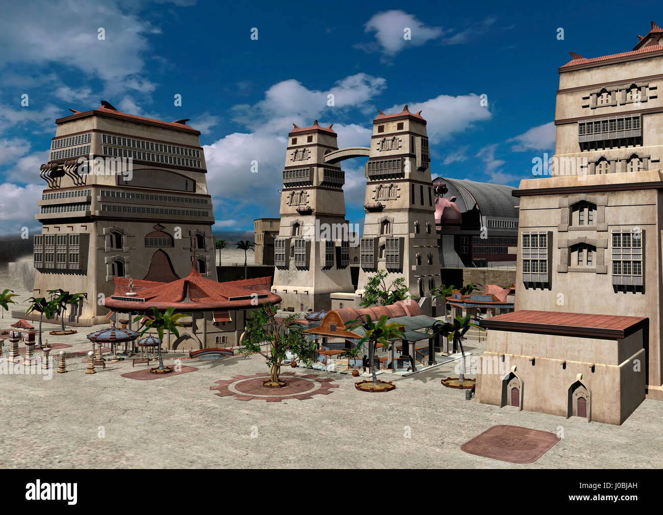 3D rendering of a beautiful ancient fantasy city Stock Photo - Alamy
