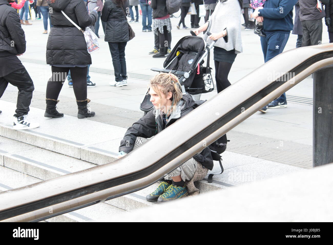 Man sitting step hi-res stock photography and images - Alamy