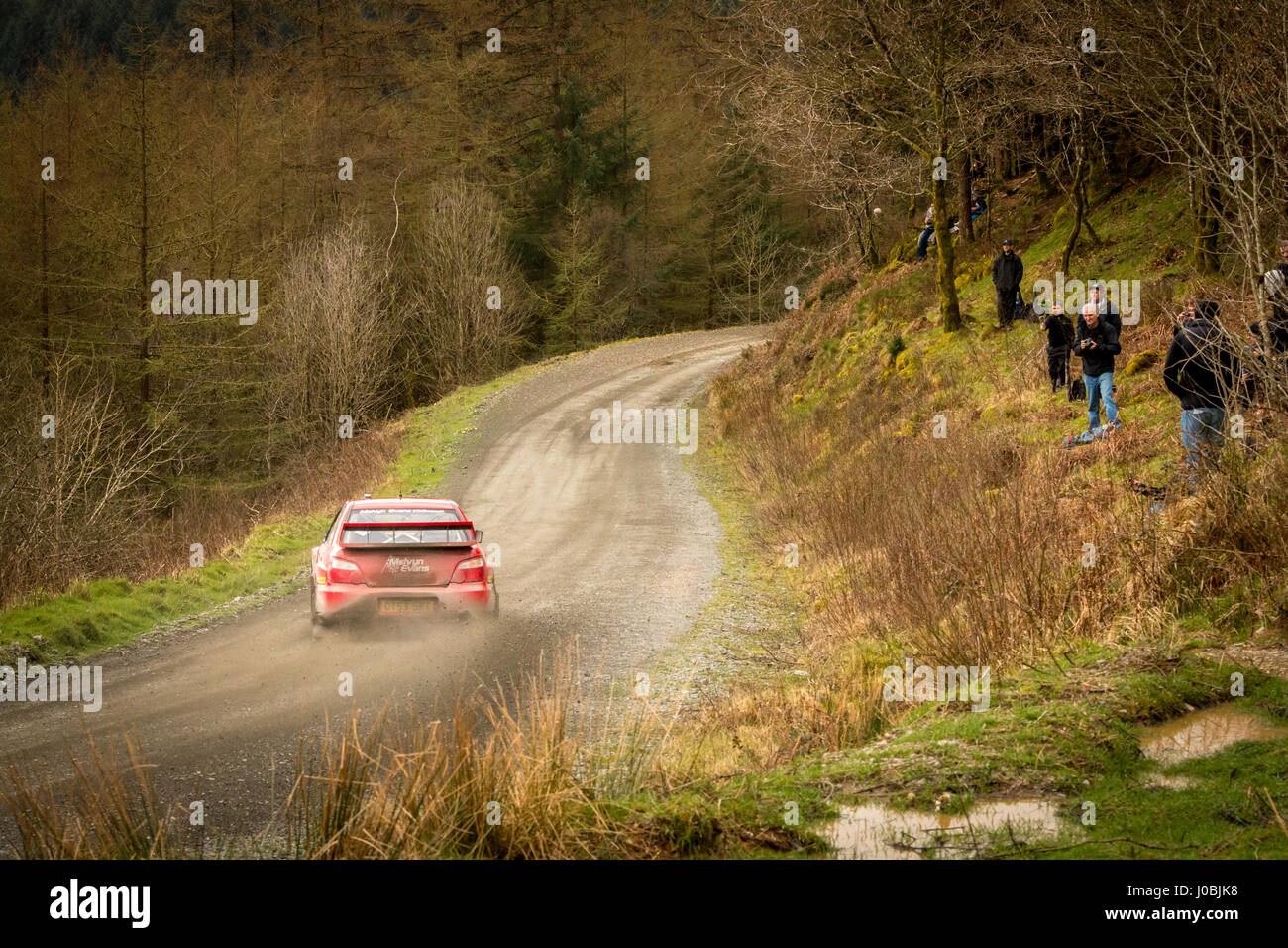 A competitor on the 2017 Rally North Wales navigates a bend on the ...