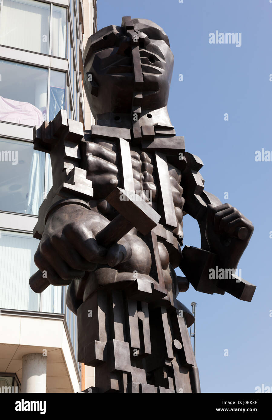 Close-up view of Vulcan, a bronze giant bronze sculpture by Eduardo ...