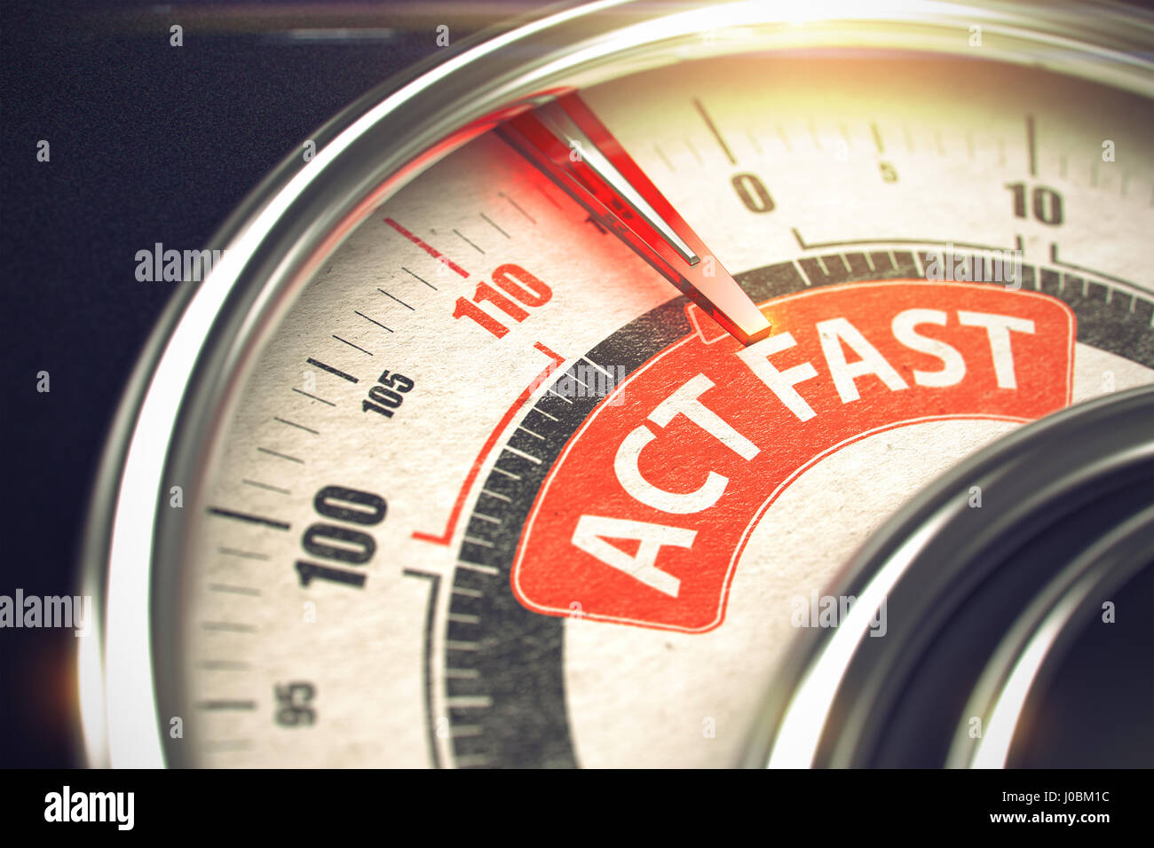 Act Fast - Message on Conceptual Dial with Red Needle. 3D Stock Photo ...