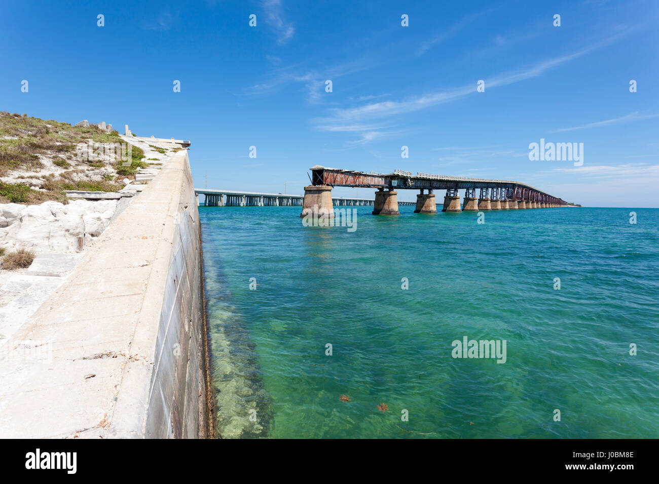 Old Bahia Honda railroad bridge at the Florida Keys, United States ...