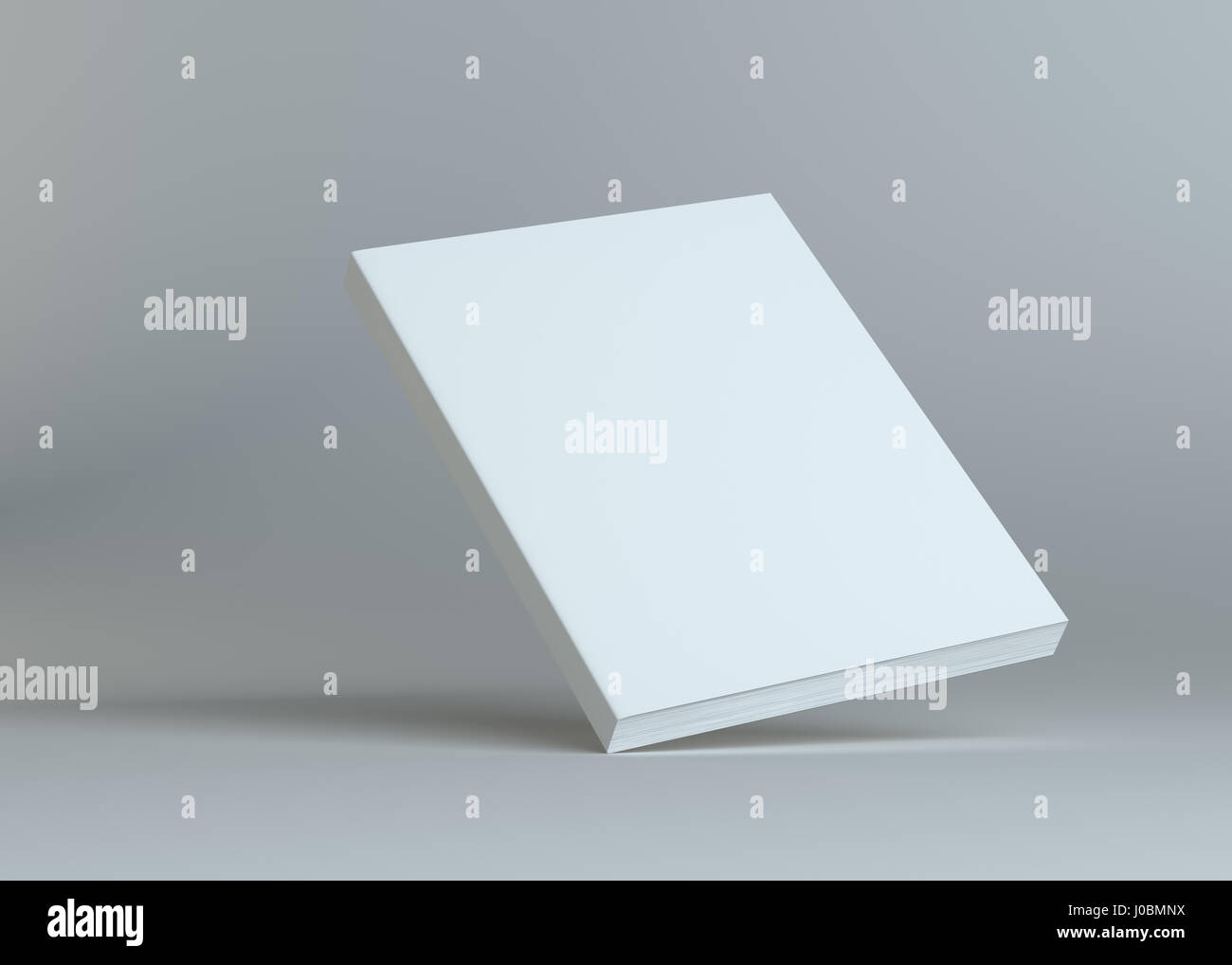 Blank empty book on grey studio background Stock Photo - Alamy