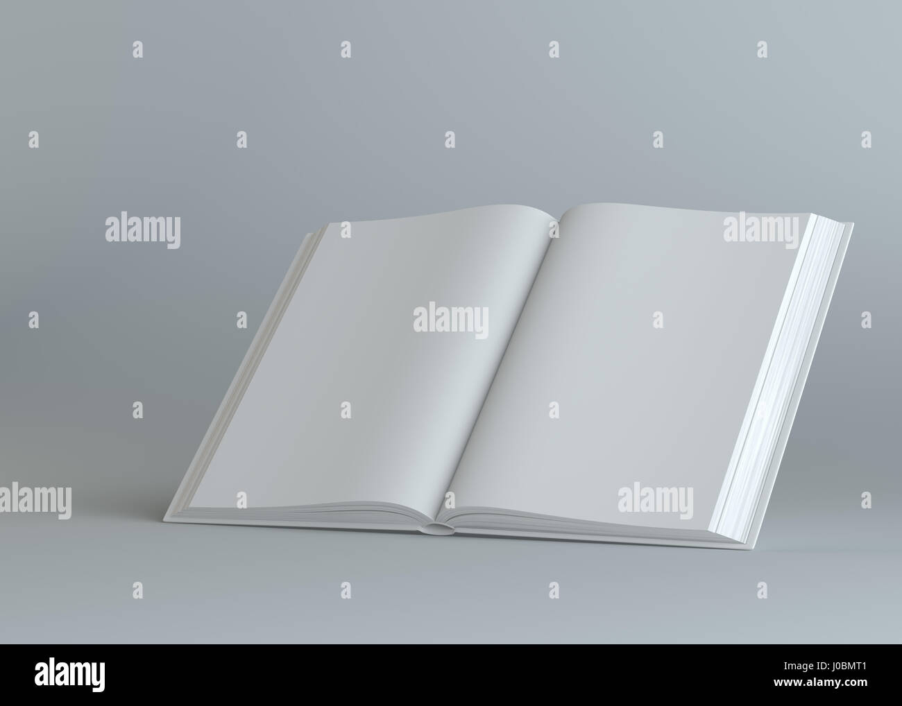 White empty open book on gray background Stock Photo - Alamy
