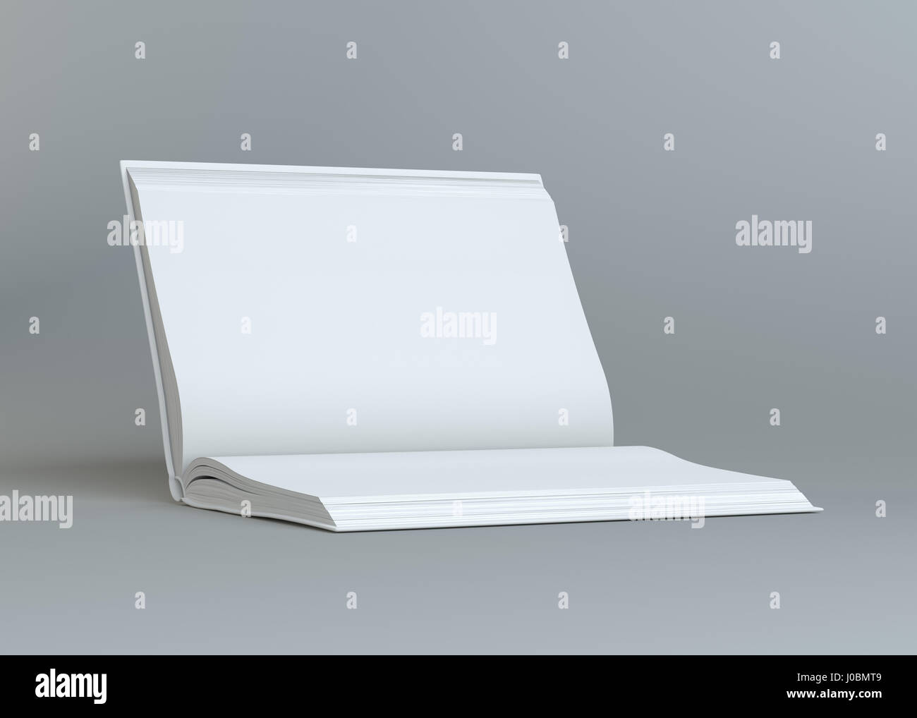 White empty open book on gray background Stock Photo - Alamy