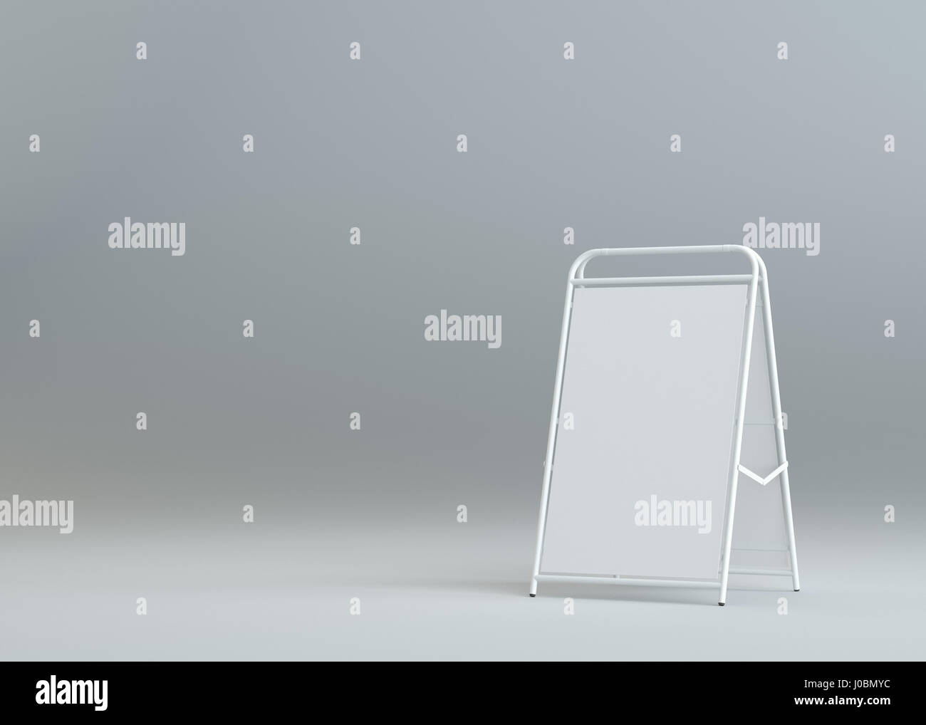Blank white street stand on gray background Stock Photo - Alamy
