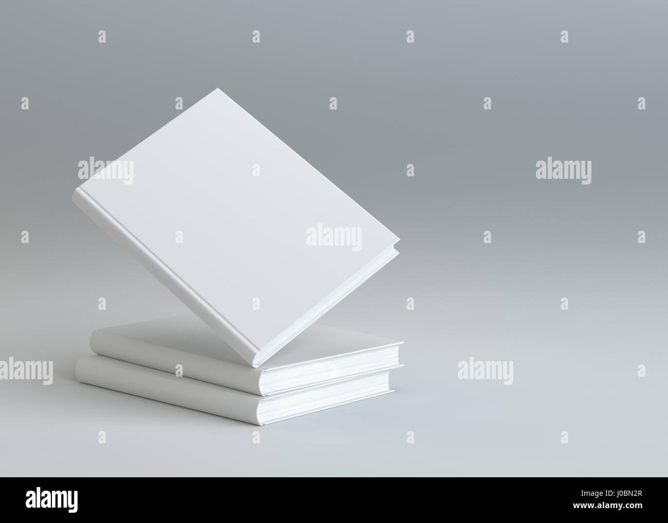 Blank books template on gray background Stock Photo - Alamy