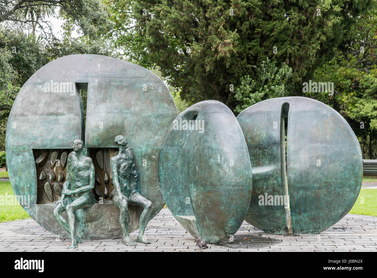 Auckland, New Zealand - March 1, 2017: Greenish bronze Karangahape ...