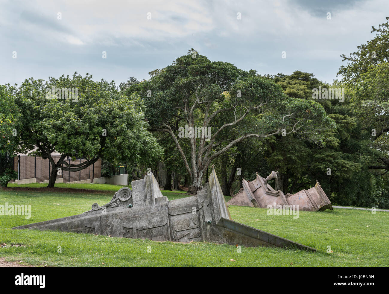 Auckland, New Zealand - March 1, 2017: Collection of statues in Western ...