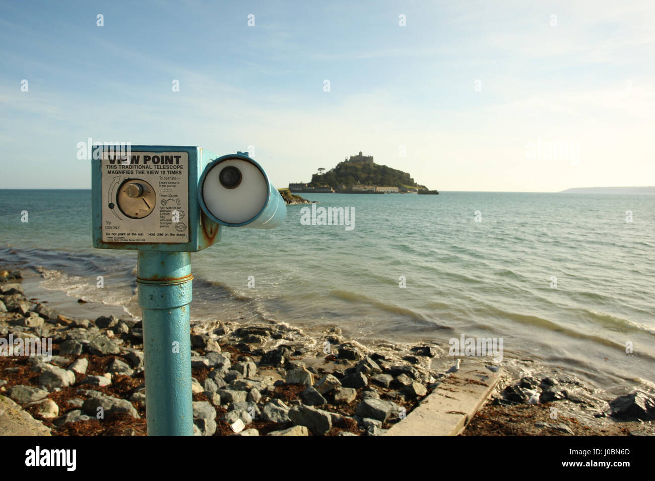 Viewing point on Marazion Beach Cornwall Stock Photo - Alamy