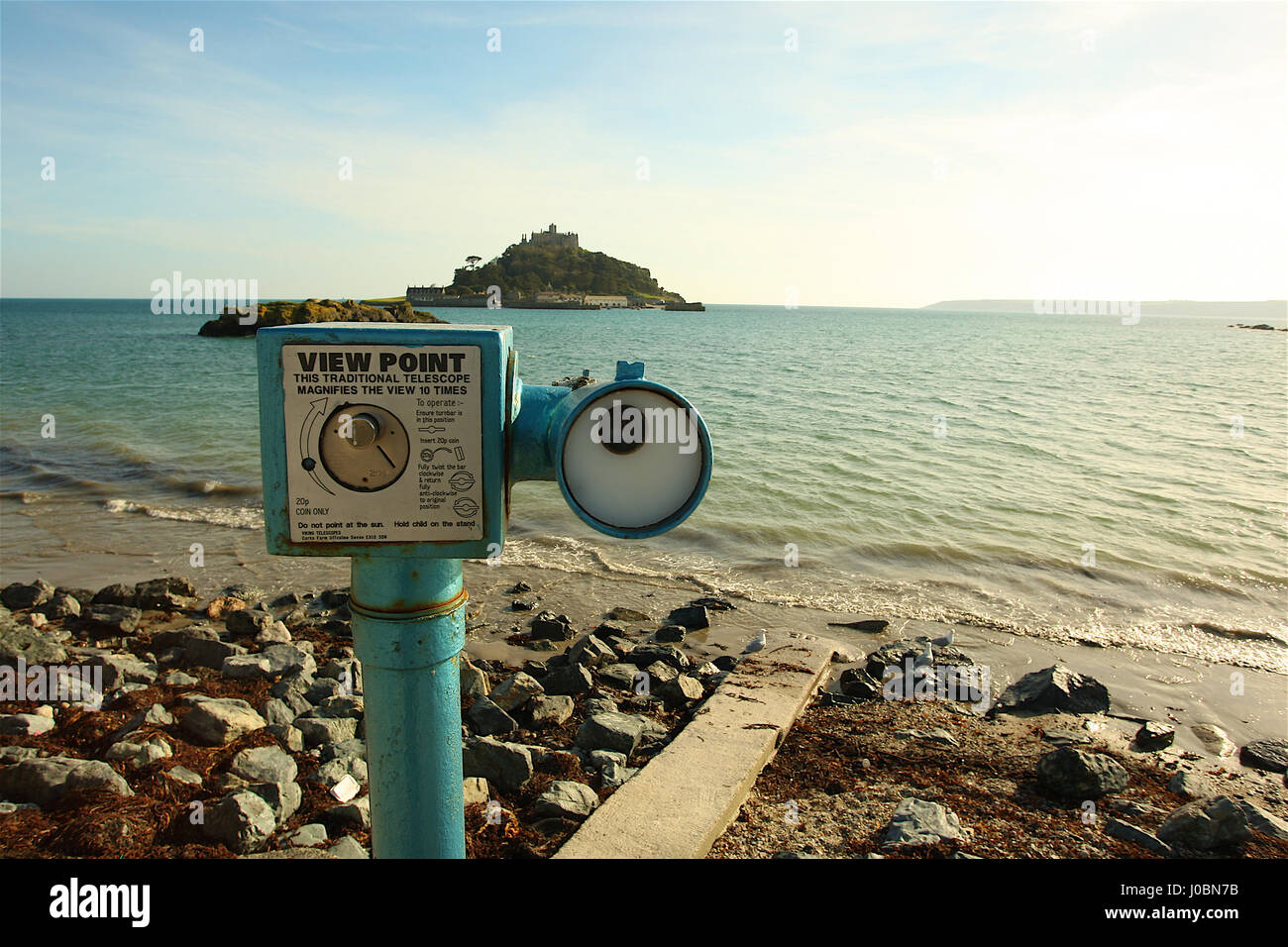 Viewing point on Marazion Beach Cornwall Stock Photo - Alamy