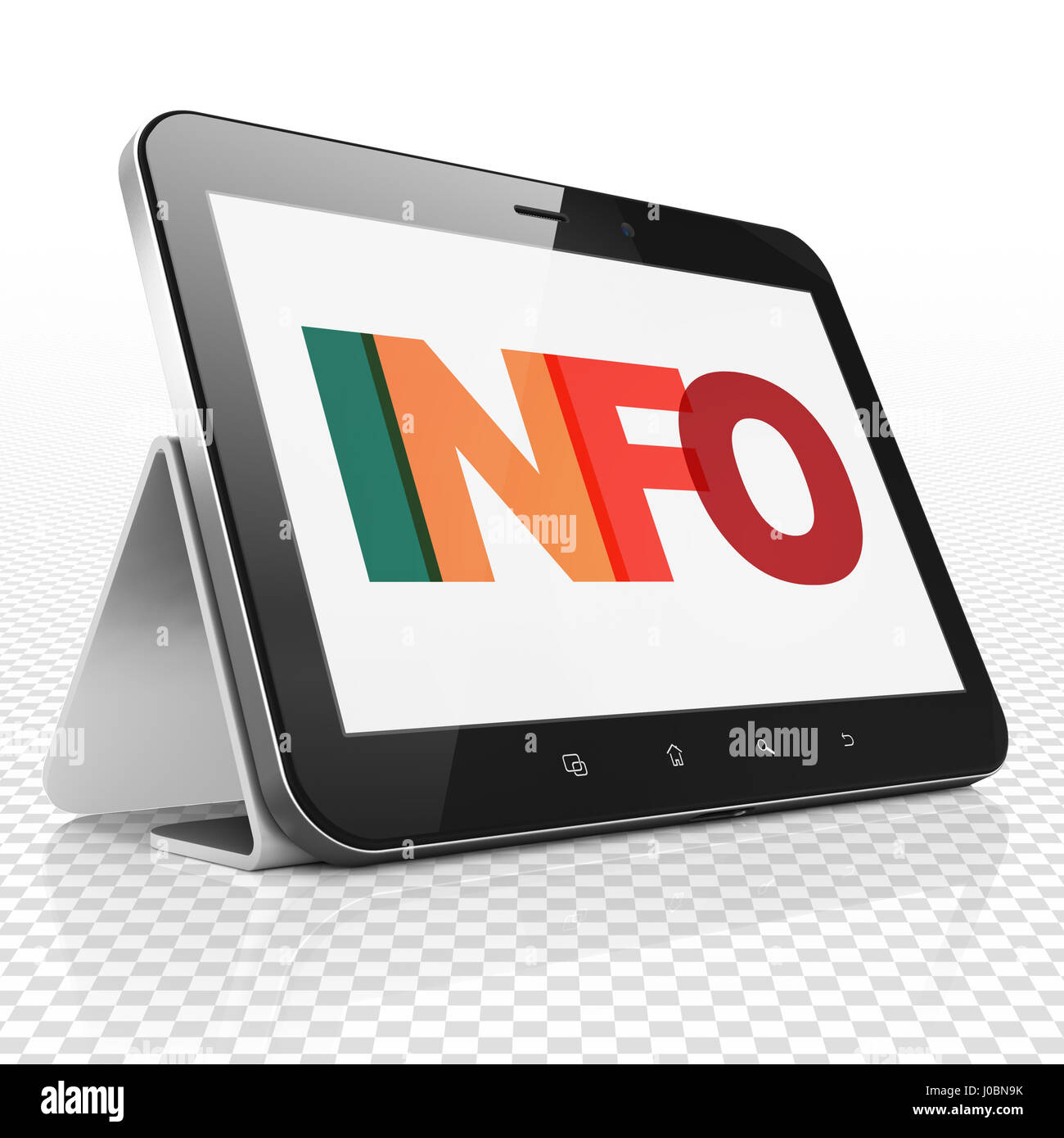 Information concept: Tablet Computer with Info on display Stock Photo ...