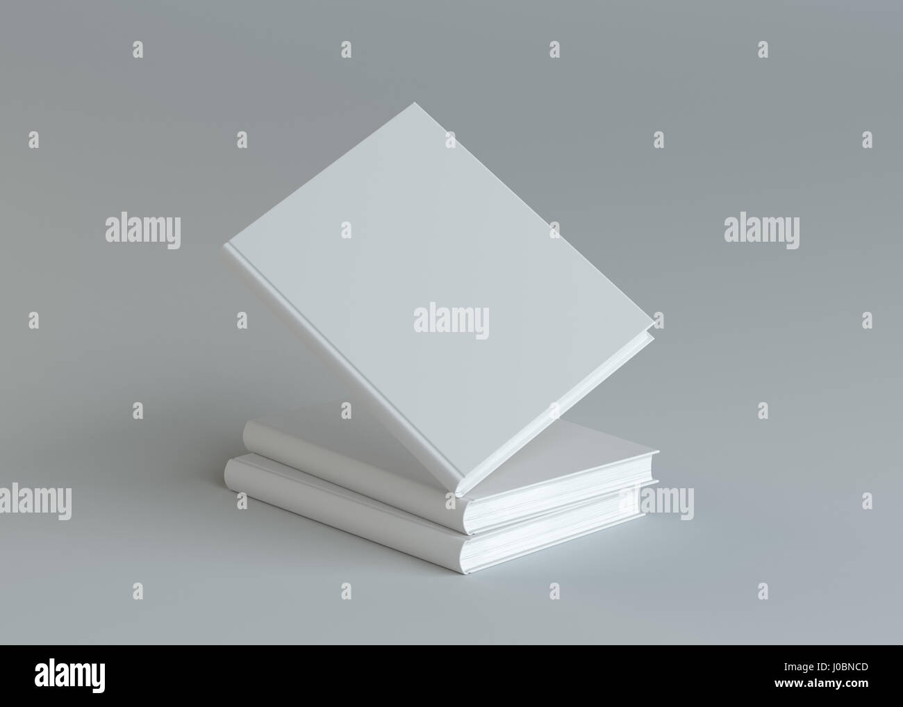 Blank books template on gray background Stock Photo - Alamy
