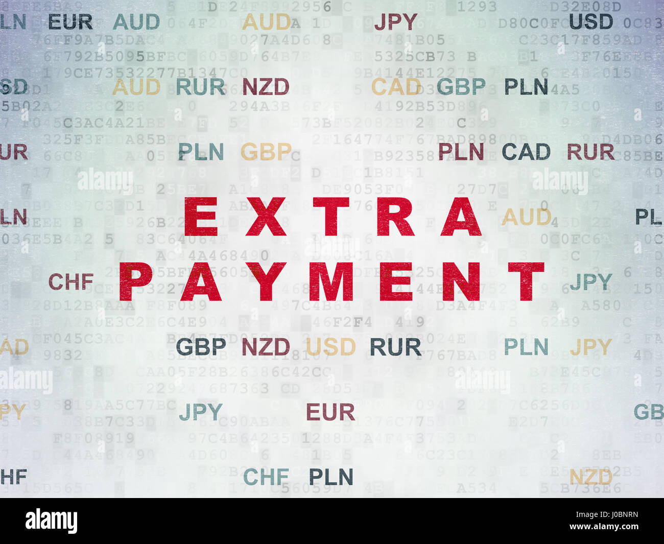 Money concept: Extra Payment on Digital Data Paper background Stock ...