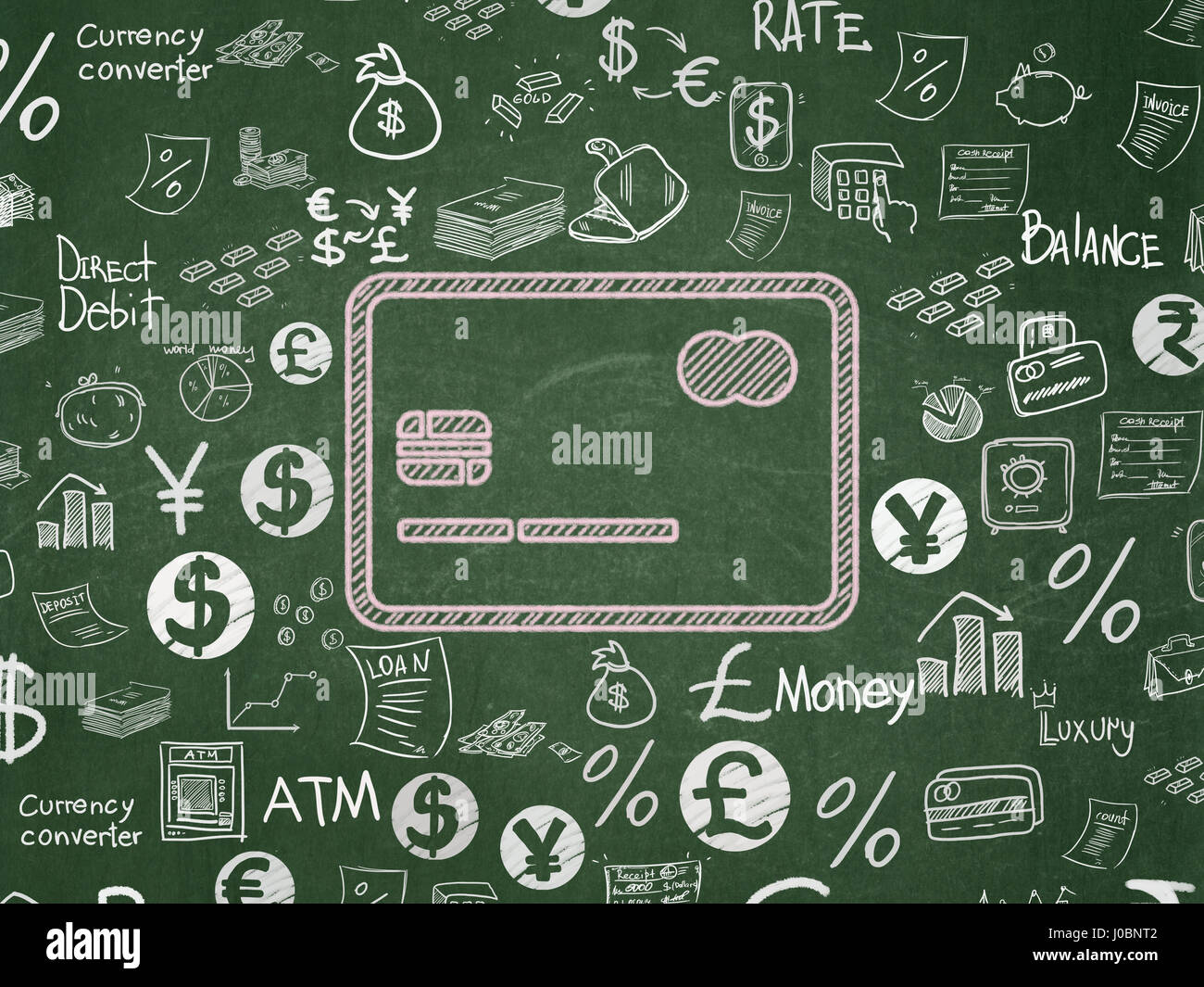 Banking concept: Credit Card on School board background Stock Photo - Alamy