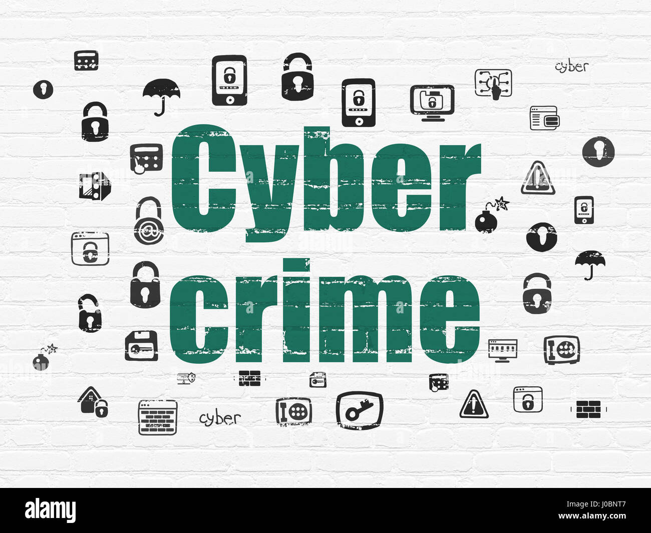 Safety concept: Cyber Crime on wall background Stock Photo - Alamy