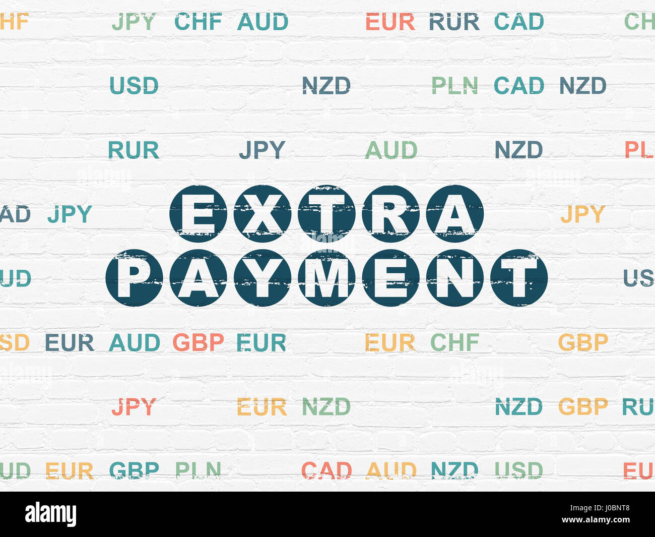 Money concept: Extra Payment on wall background Stock Photo - Alamy