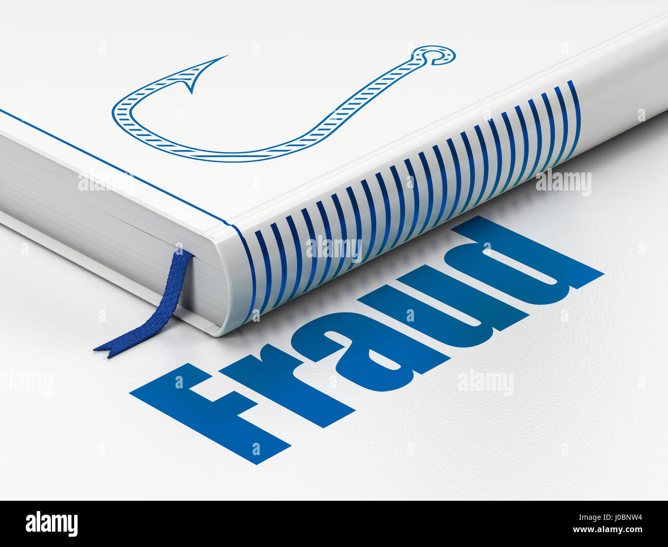 Protection concept: book Fishing Hook, Fraud on white background Stock ...