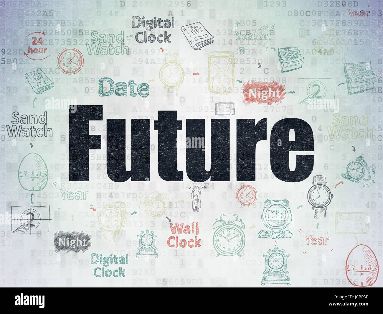 Timeline concept: Future on Digital Data Paper background Stock Photo ...