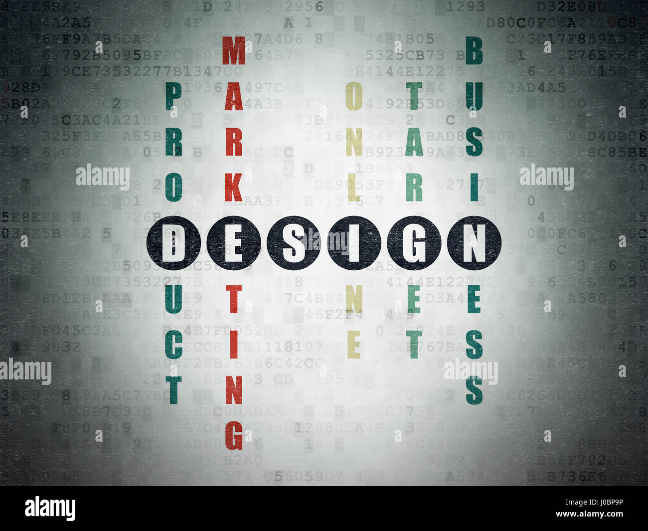 Advertising concept: Design in Crossword Puzzle Stock Photo - Alamy
