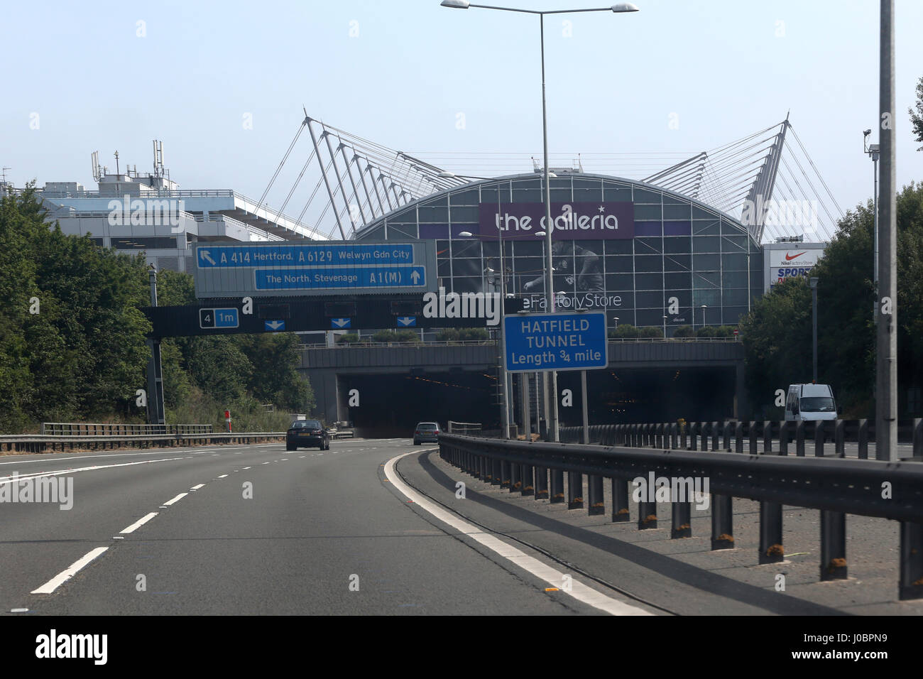 Hertfordshire England The Galleria on top of the Hatfield Tunnel on the ...