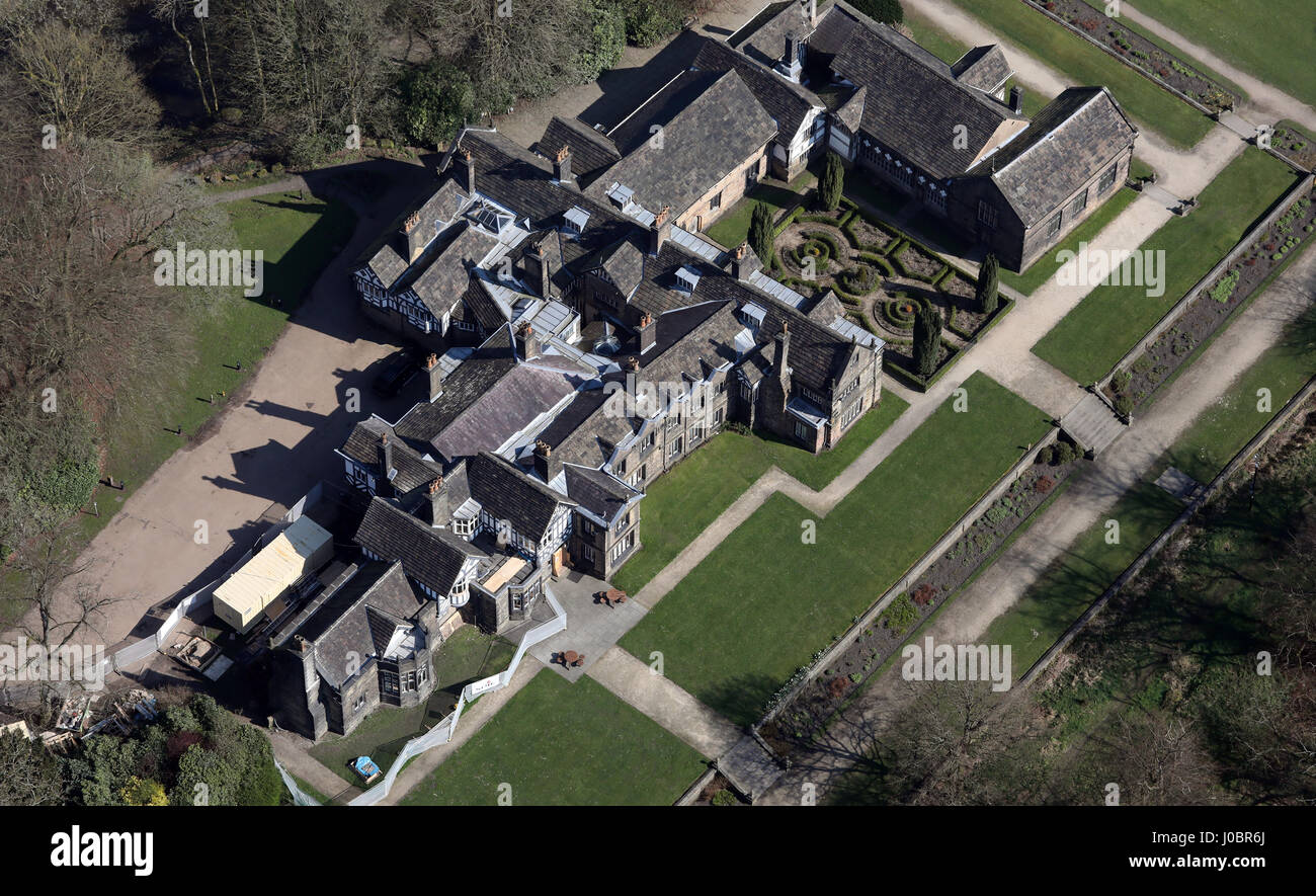 aerial view of Smithills Hall near Bolton, Lancashire, UK Stock Photo ...