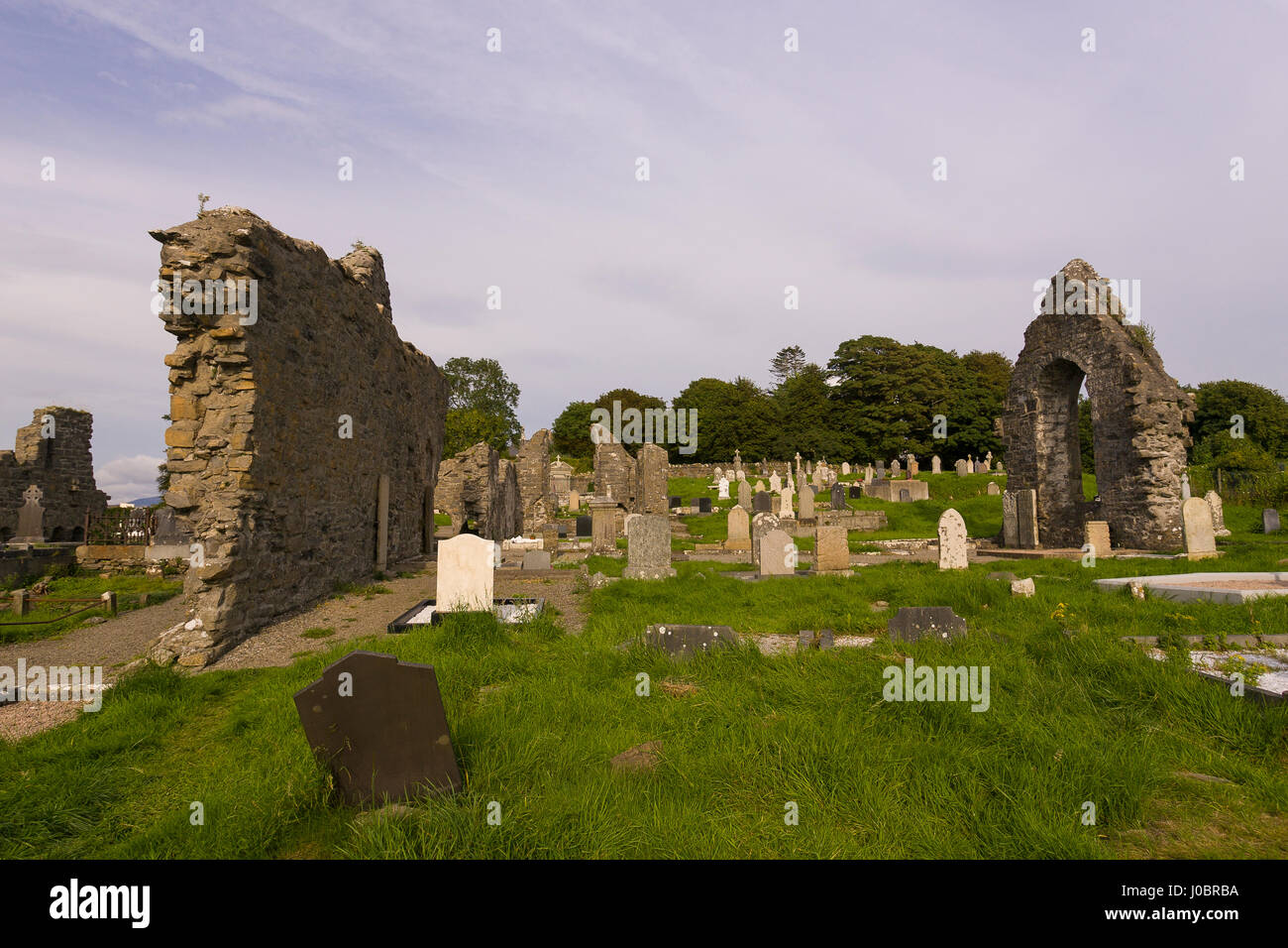 DONEGAL, IRELAND - Ruins in the Donegal Friary, in County Donegal Stock ...