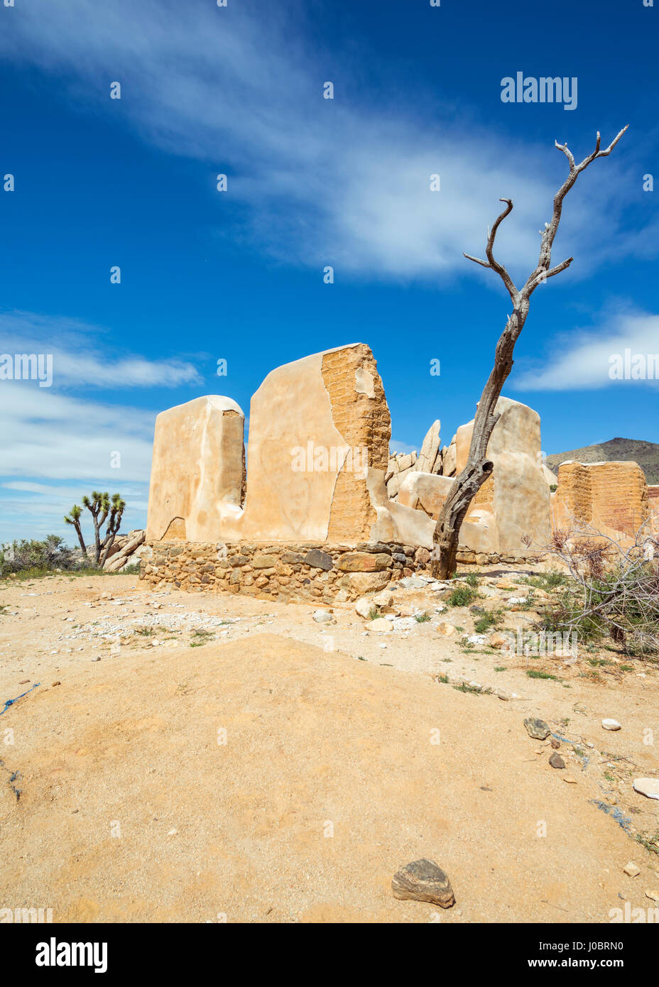 Desert landscape and the remnants of the Ryan Ranch. Joshua Tree ...
