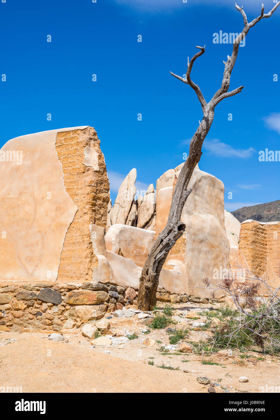 Desert landscape and the remnants of the Ryan Ranch. Joshua Tree ...